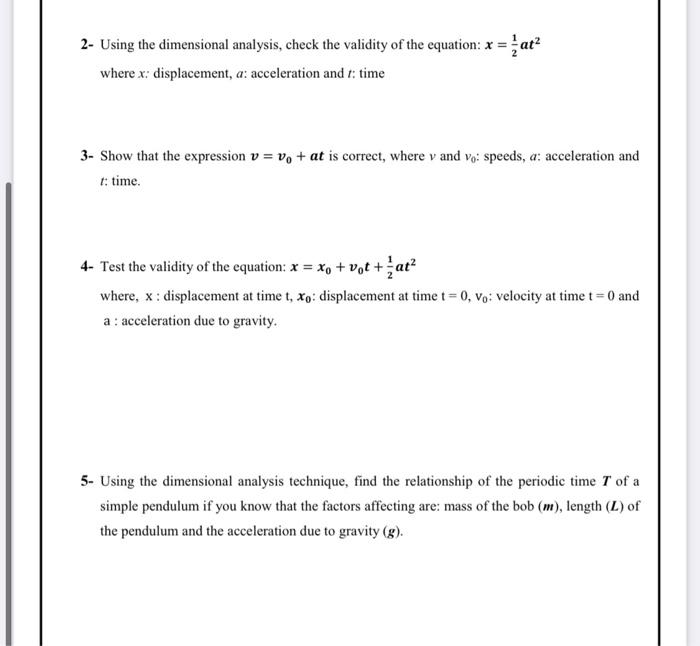 Solved 1- The unit of the mass is (a) M (b) m/s (c) kg 2- | Chegg.com