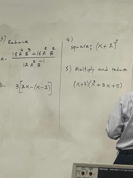 Solved 5) Multiply and reduce b. 3[2x−(x−2)] (x+3)(x2+2x+5) | Chegg.com
