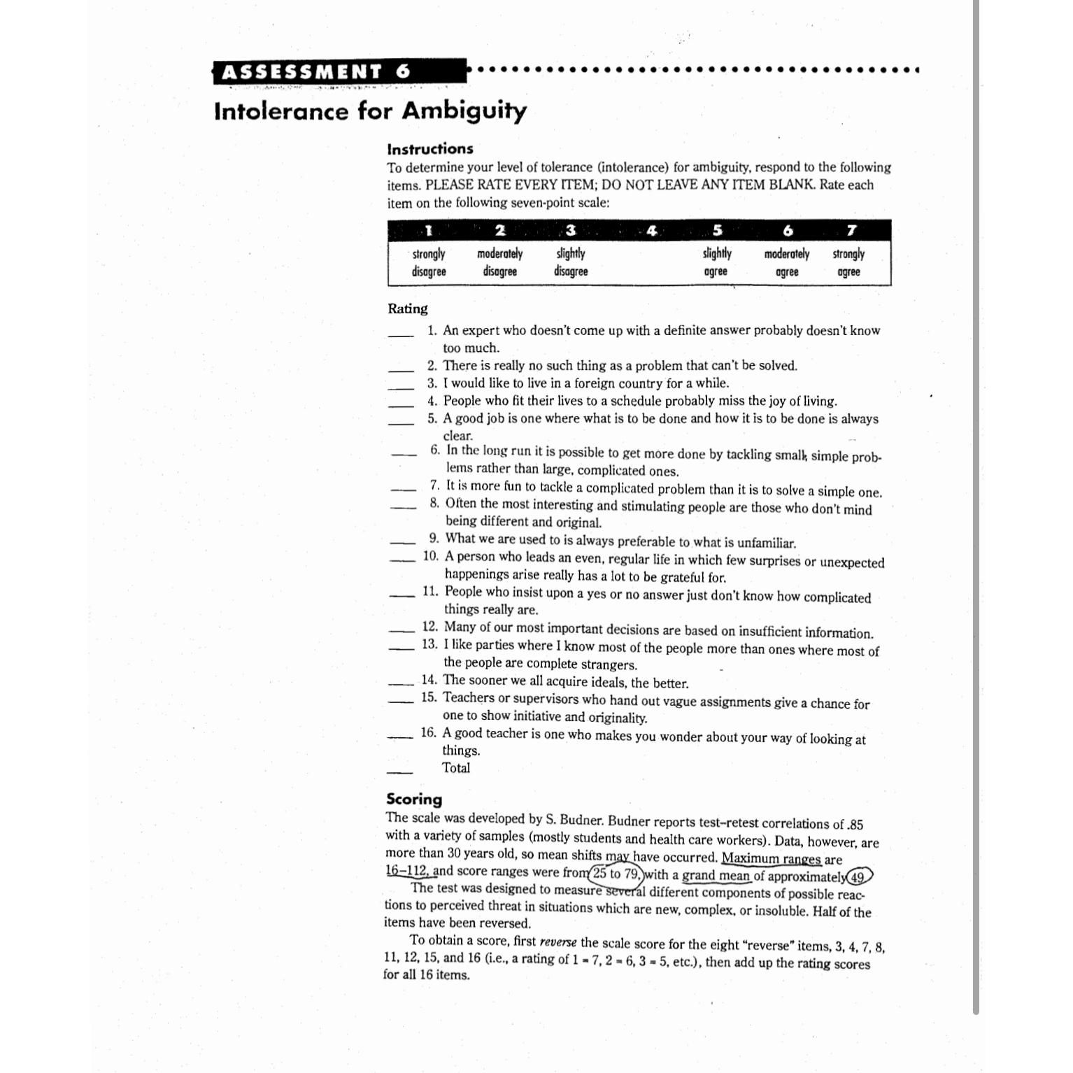 Solved ASSESSMENT\\nIntolerance for | Chegg.com