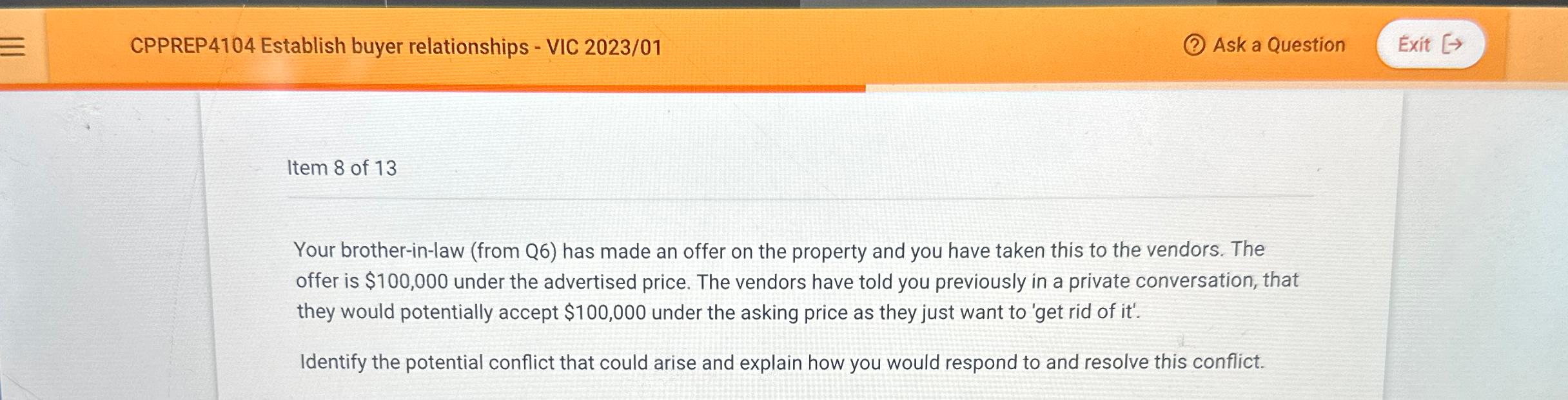 Solved CPPREP4104 ﻿Establish buyer relationships - ﻿VIC | Chegg.com