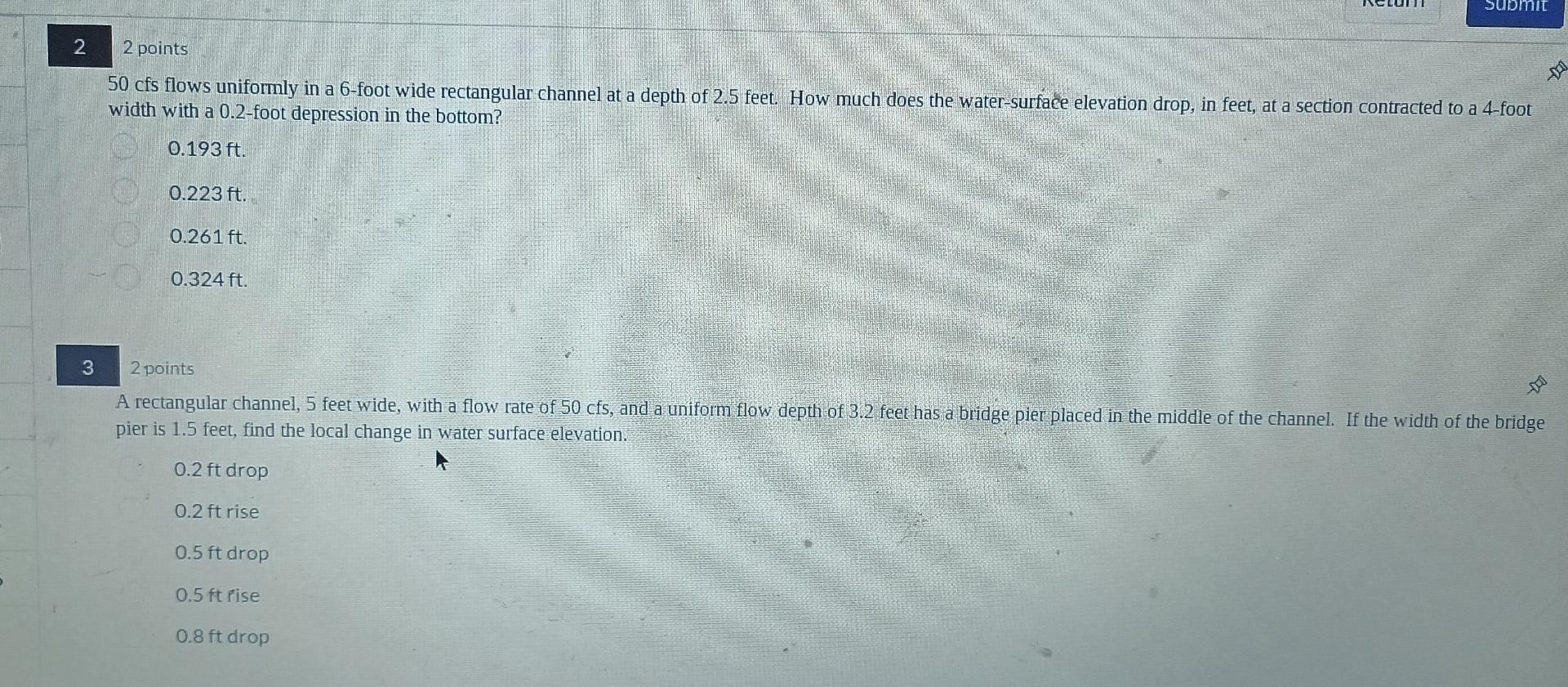 Solved 50 cfs flows uniformly in a 6-foot wide rectangular | Chegg.com