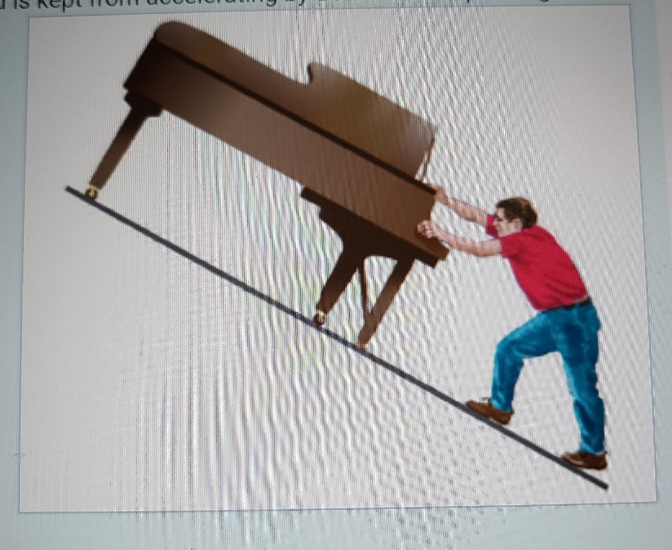 Solved A 350 ﻿ kg ﻿ piano slides 2.7 ﻿ m ﻿ down a 26 ∘ | Chegg.com