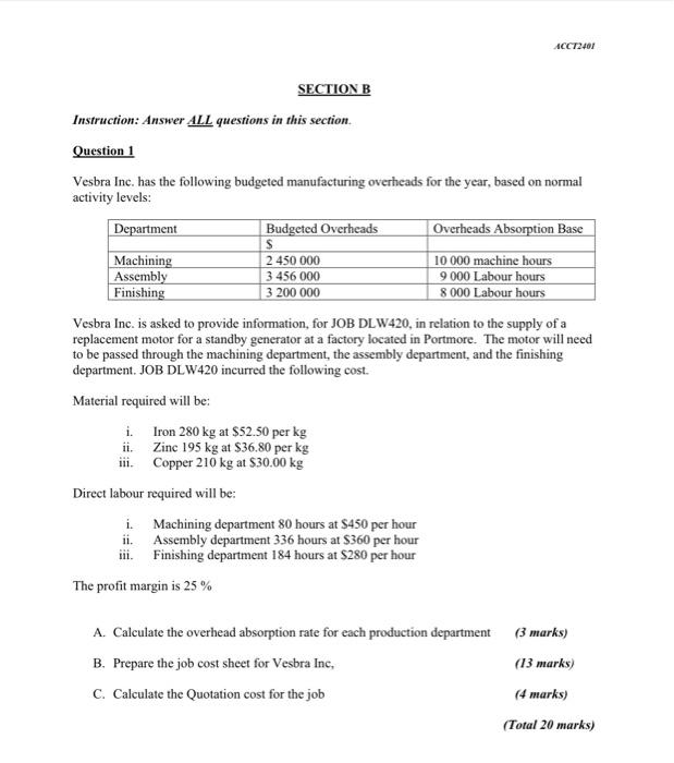 Solved SECTION B Instruction: Answer ALL questions in this | Chegg.com