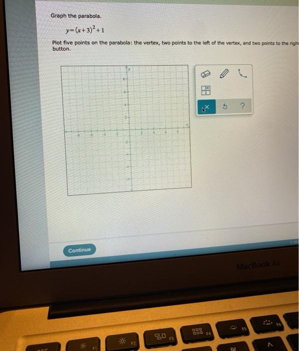 Solved Graph the parabola. y=(x+3)2 + 1 Plot five points on | Chegg.com