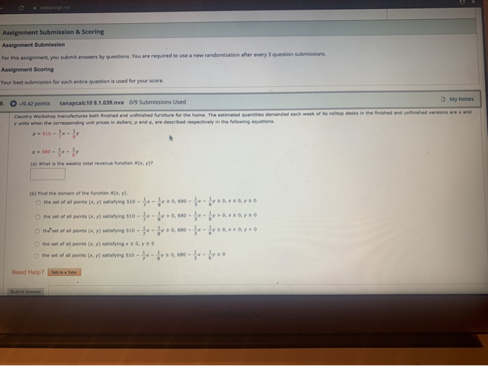Solved 6. -/0.42 points tanapcalc 10 8.1.039.nva 0/9 | Chegg.com
