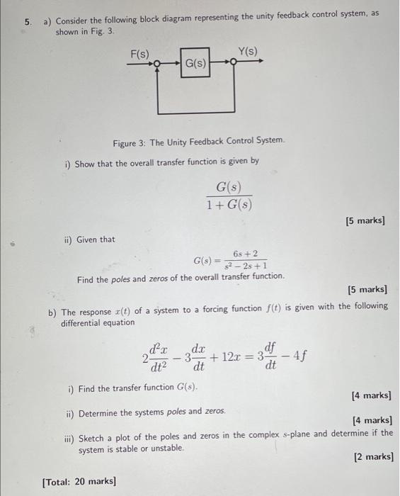 Solved 5. a) Consider the following block diagram | Chegg.com