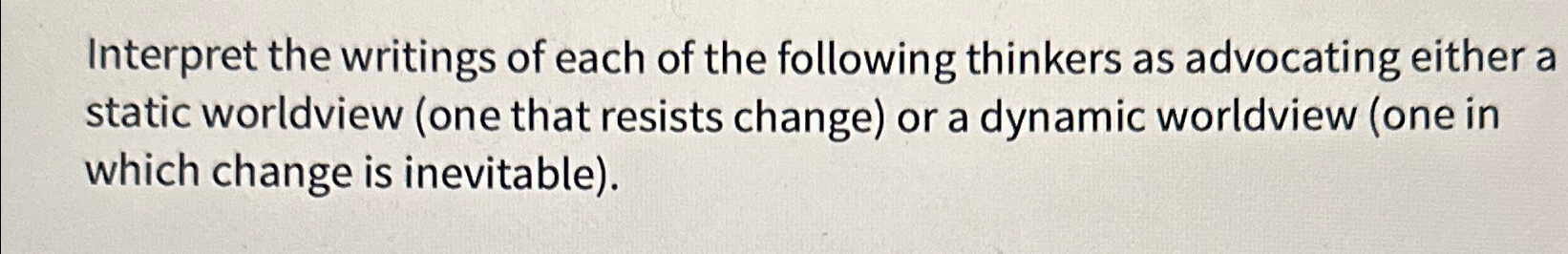 Solved Interpret the writings of each of the following | Chegg.com
