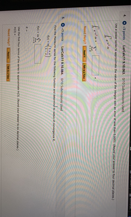 Solved 4. -/3 points LarCalc11 9.10.063. 0/10 Submissions | Chegg.com Solved 4. -/3 points LarCalc11 9.10.063. 0/10 Submissions | Chegg.com