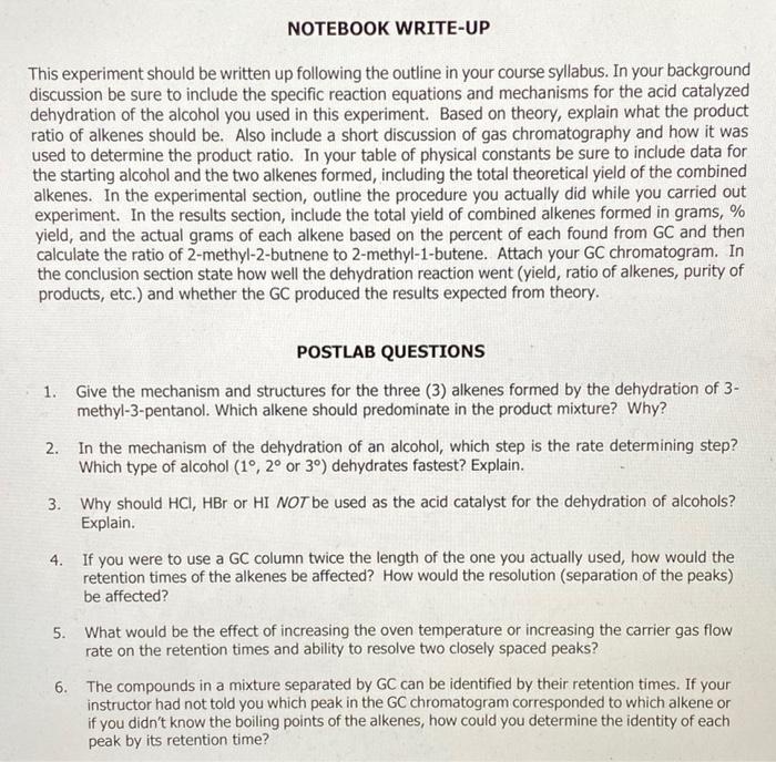 Solved NOTEBOOK WRITE-UP This experiment should be written | Chegg.com