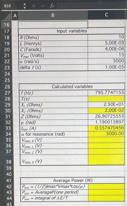 1. First, fill in the yellow cells with functions | Chegg.com