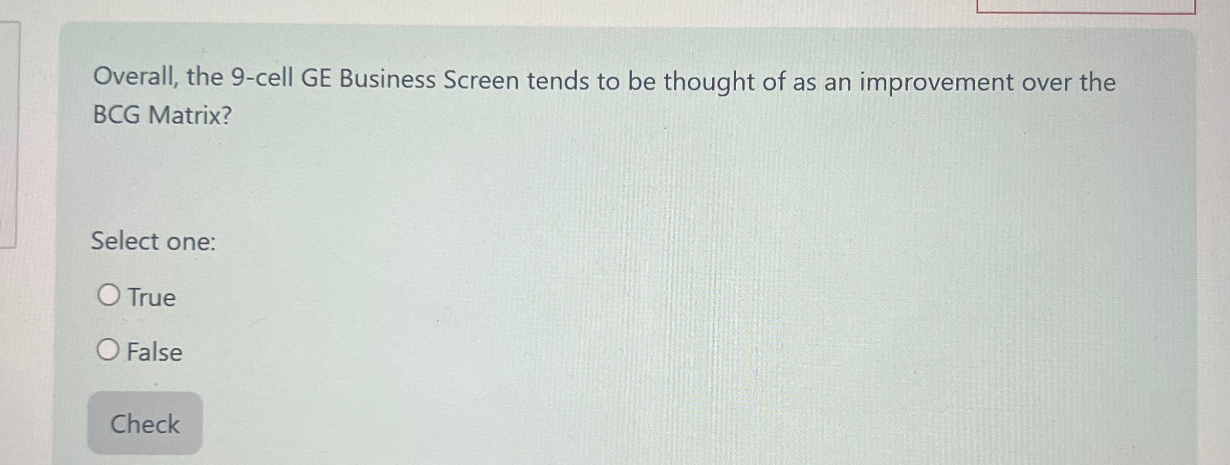Solved Overall, the 9-cell GE Business Screen tends to be | Chegg.com