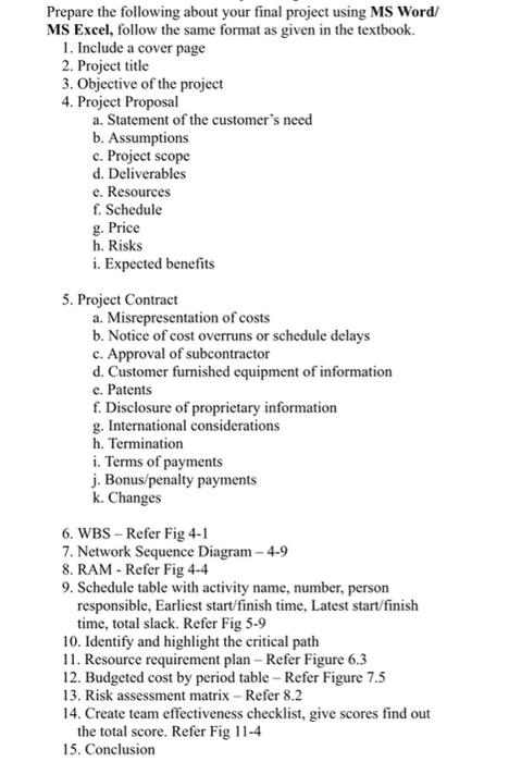 Prepare the following about your final project using | Chegg.com