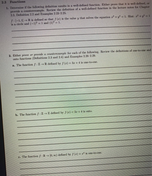 Solved 1. Determine if the following definition results in a | Chegg.com