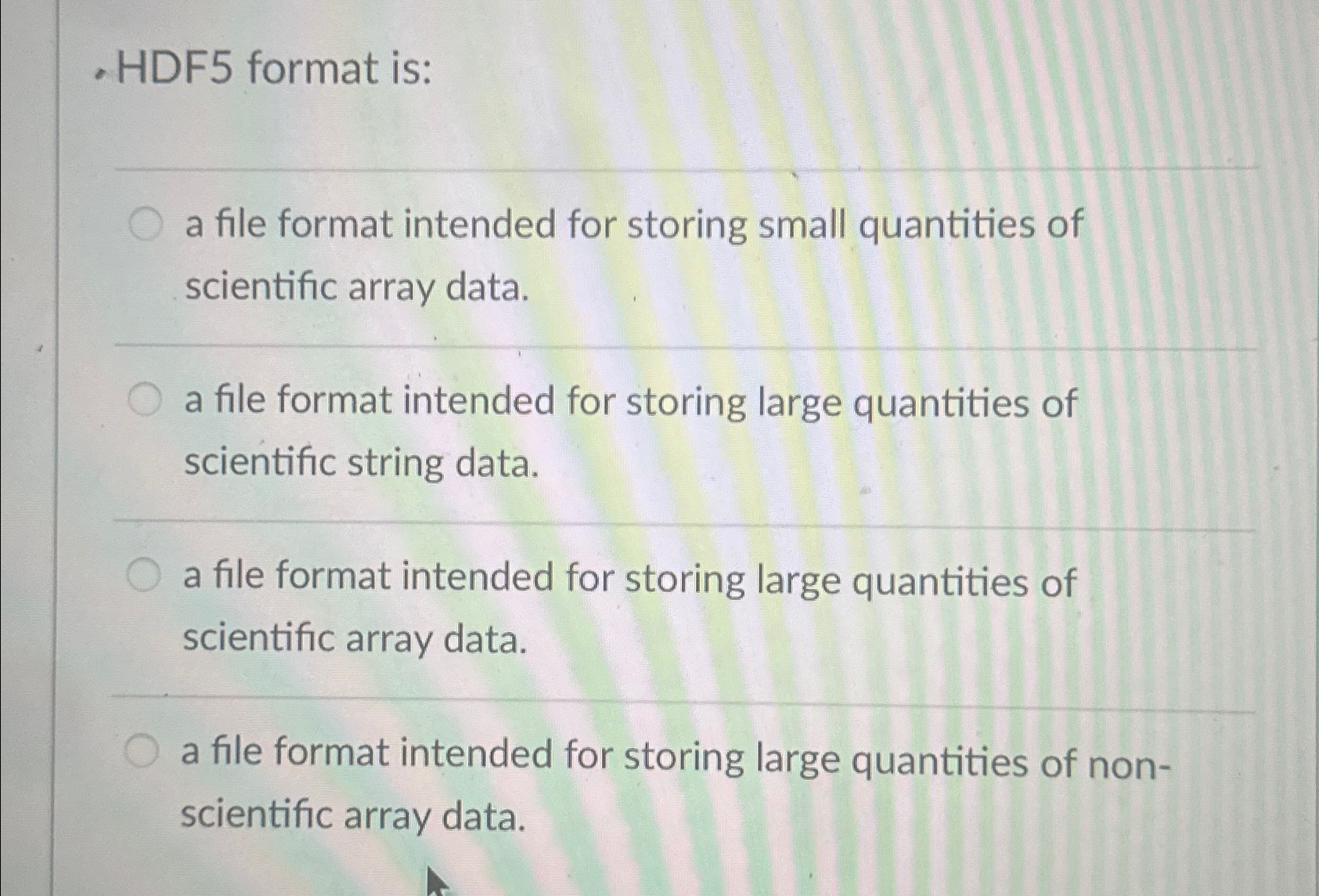 Solved Hdf5 ﻿format Isa File Format Intended For Storing 