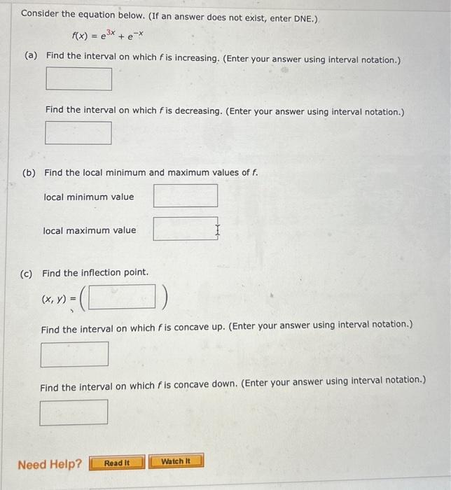 Solved Consider the equation below. (If an answer does not | Chegg.com