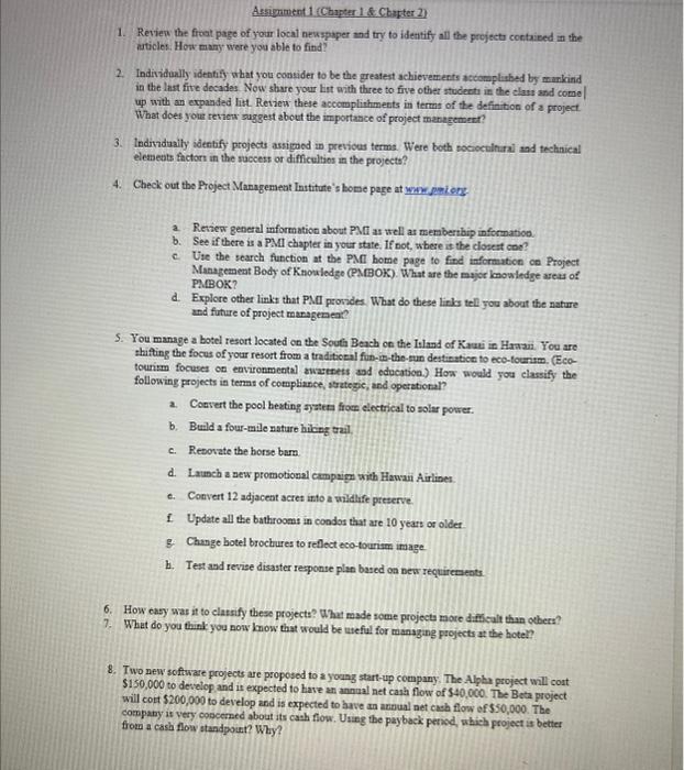 Solved 1. Review the froat page of your local nexspaper and | Chegg.com