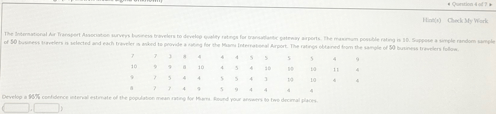 Solved Question 4 ﻿of 7 .Hint(s) ﻿Check My WorkThe | Chegg.com