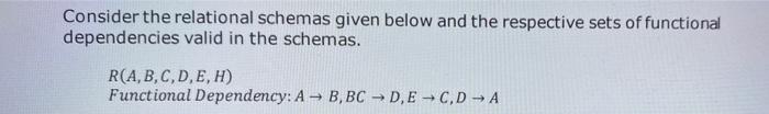 Solved Consider the relational schemas given below and the | Chegg.com