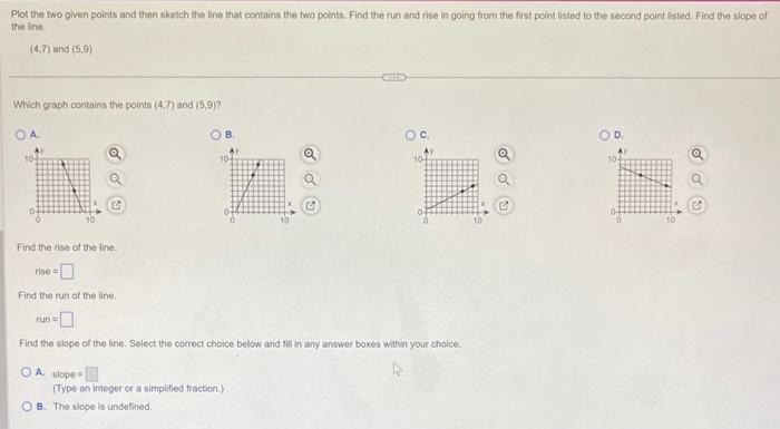 Solved Plot the two given points and then shetch the line | Chegg.com
