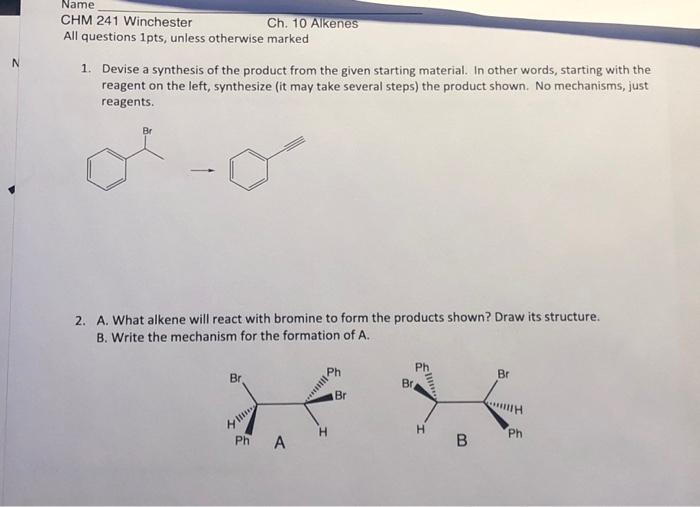 1. Devise a synthesis of the product from the given | Chegg.com