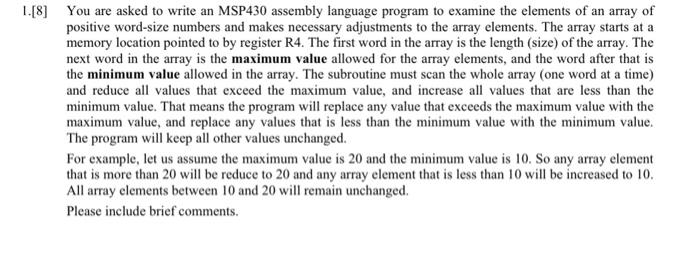 Solved You Are Asked To Write An Msp430 Assembly Language