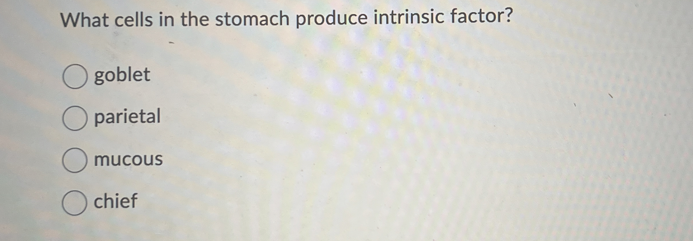 Solved What cells in the stomach produce intrinsic | Chegg.com