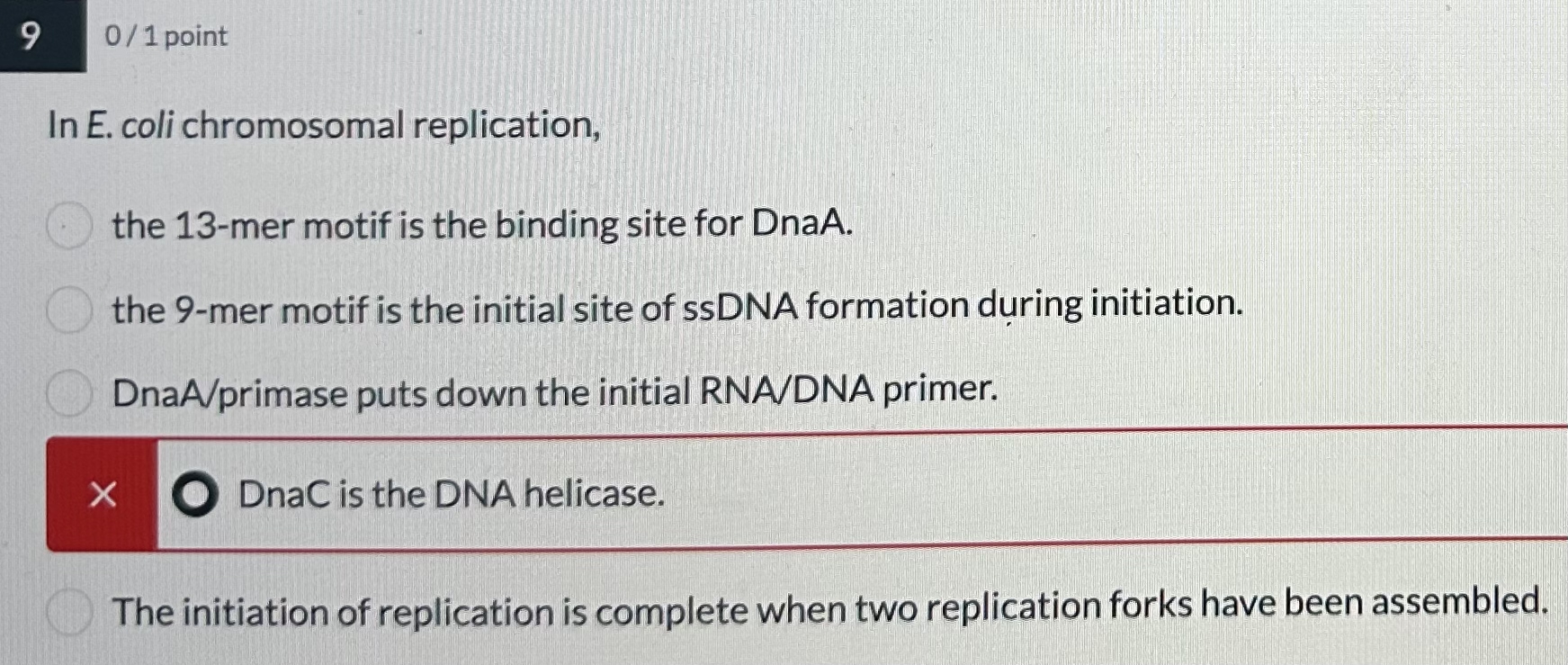 Solved 901 ﻿pointIn E. ﻿coli chromosomal replication,the | Chegg.com