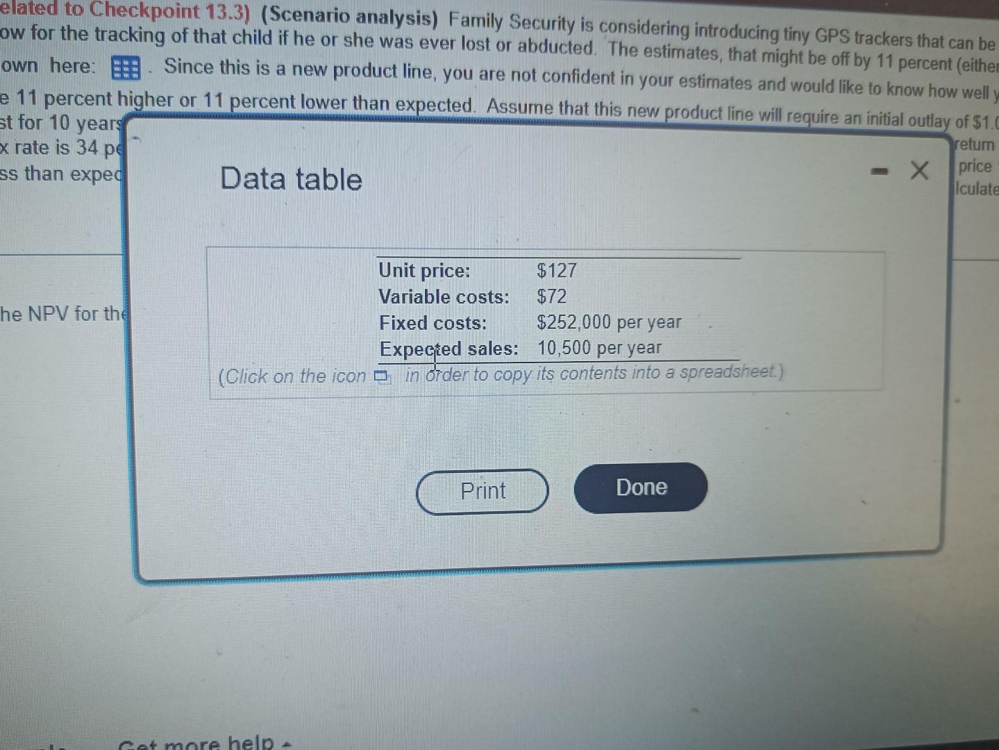 Solved (Related to Checkpoint 13.3) (Scenario analysis) | Chegg.com