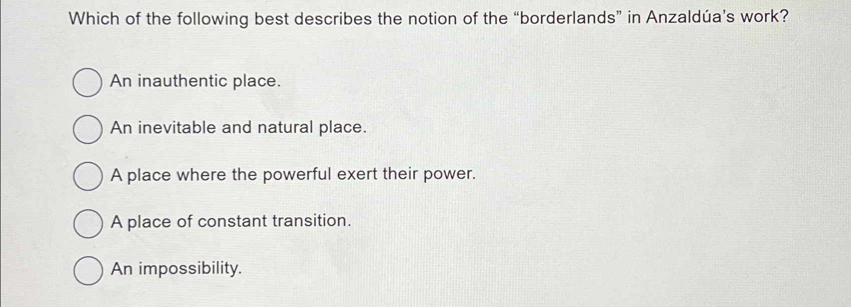 Solved Which of the following best describes the notion of | Chegg.com