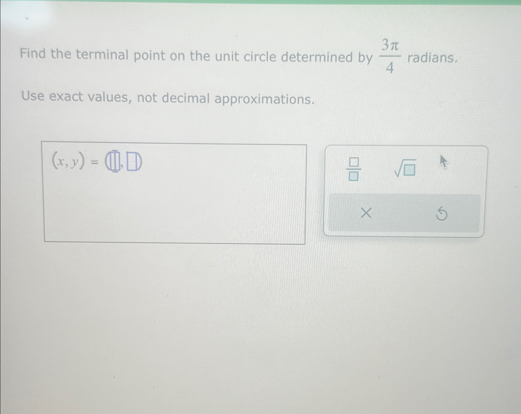 Solved Find the terminal point on the unit circle determined | Chegg.com