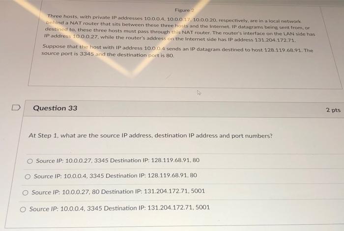 Solved Figure 2 Three hosts. with private IP addresses | Chegg.com