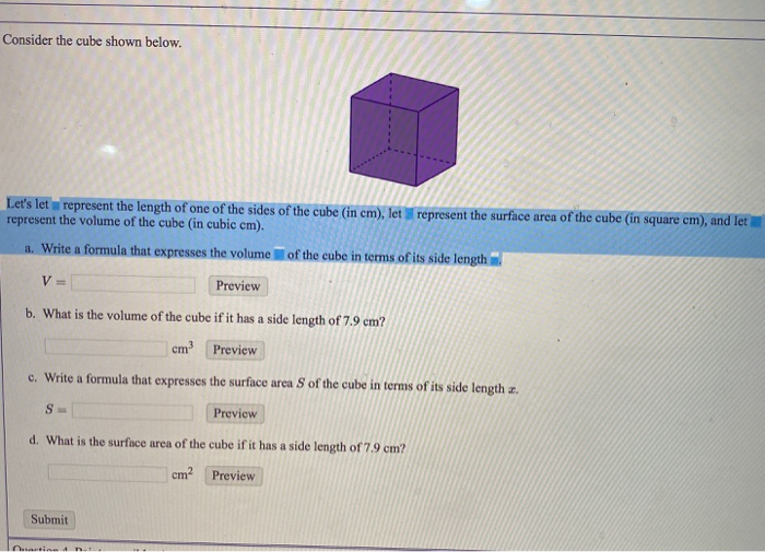 Solved Consider the cube shown below. Let's let represent | Chegg.com
