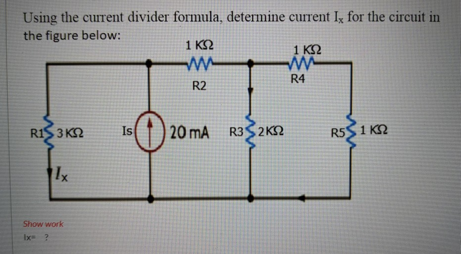 Solved Using the current divider formula, determine current | Chegg.com