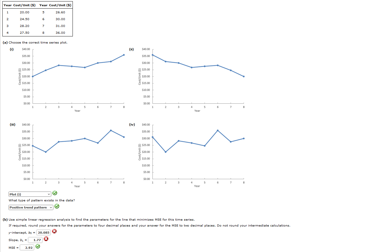 Solved (b) ﻿ Use simple linear regression analysis to find | Chegg.com