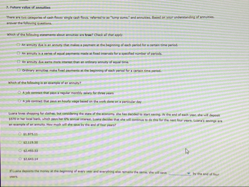 Solved Future value of annuitiesThere are two categories of | Chegg.com
