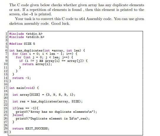 Solved C code to x64 Assembly code !!!!!PLEASE ONLY X64 | Chegg.com