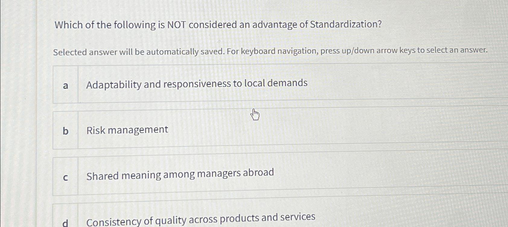 Solved Which of the following is NOT considered an advantage | Chegg.com