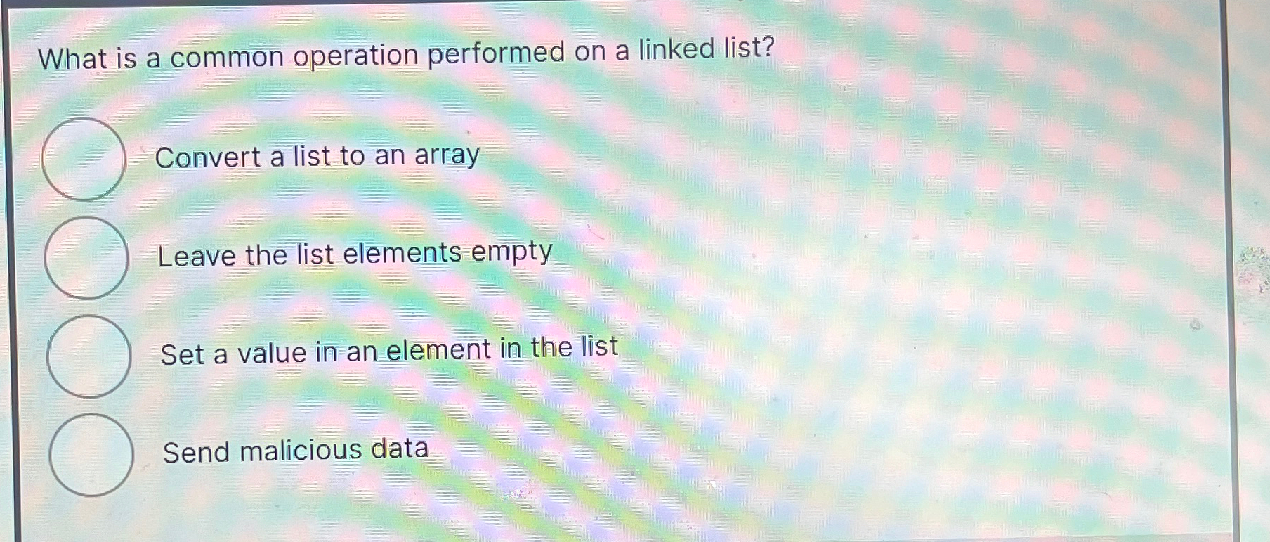 Solved What is a common operation performed on a linked | Chegg.com