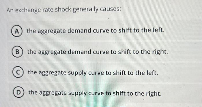 Solved the aggregate demand curve to shift to the left. the | Chegg.com