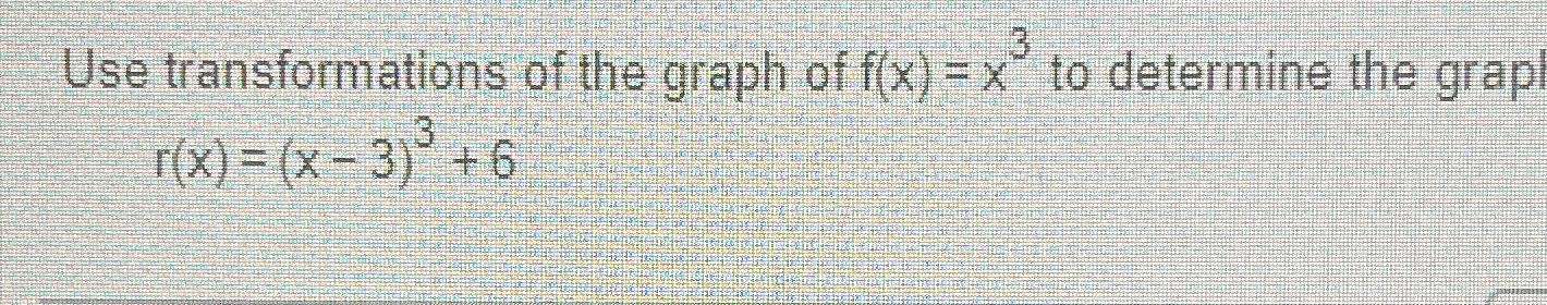 Solved Use transformations of the graph of f(x)=x3 ﻿to | Chegg.com