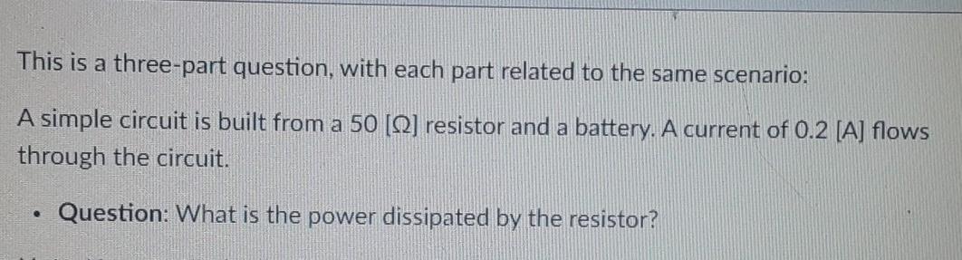 Solved This is a three-part question, with each part related | Chegg.com