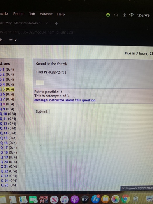Solved narks People Tab Window Help . * 12%(%) Mathway | | Chegg.com