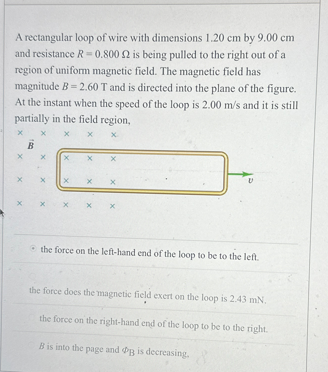 Solved A rectangular loop of wire with dimensions 1.20cm ﻿by | Chegg.com