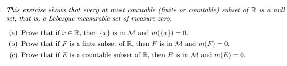 Solved . This exercise shows that every at most countable | Chegg.com