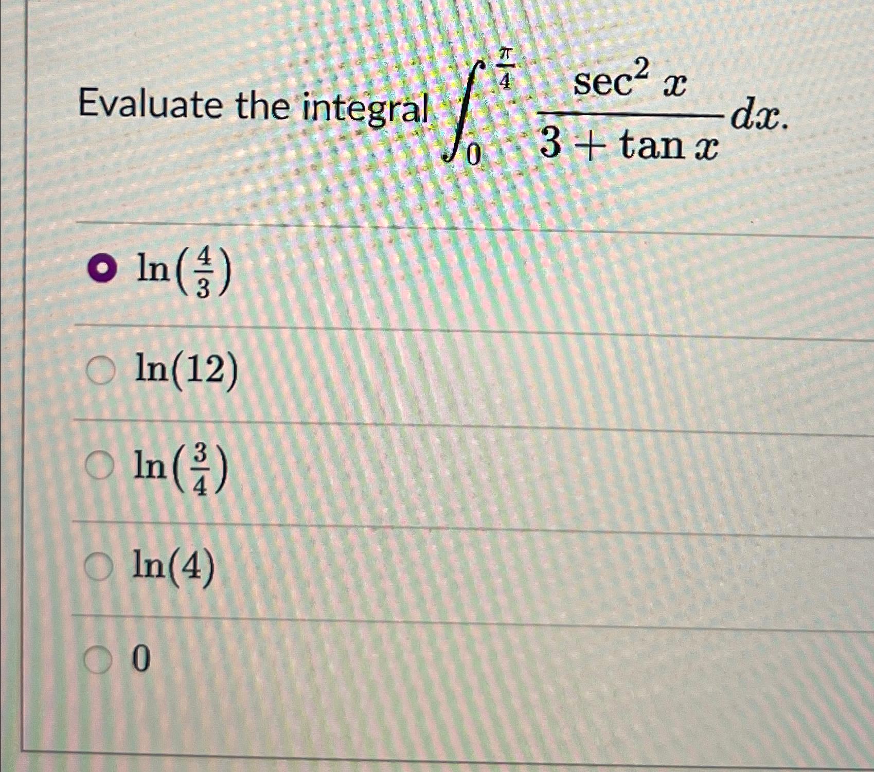 Solved Evaluate the integral | Chegg.com
