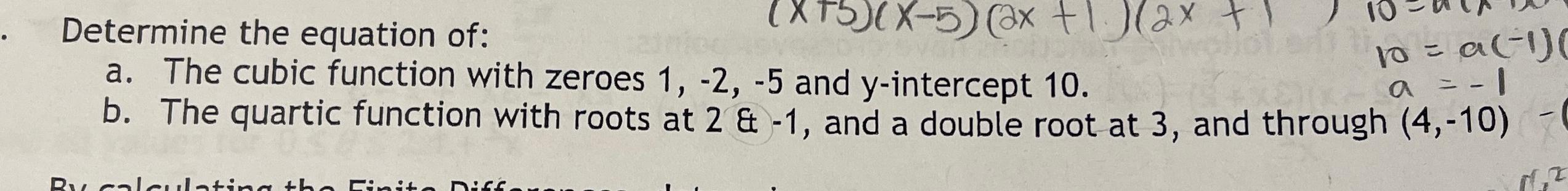 Solved Determine the equation of:b. ﻿The quartic function | Chegg.com