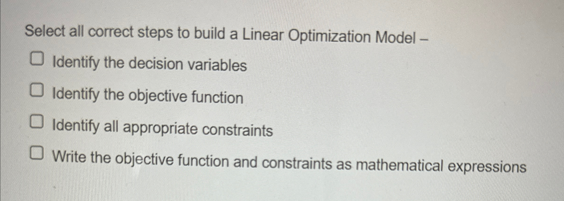 Solved Select all correct steps to build a Linear | Chegg.com
