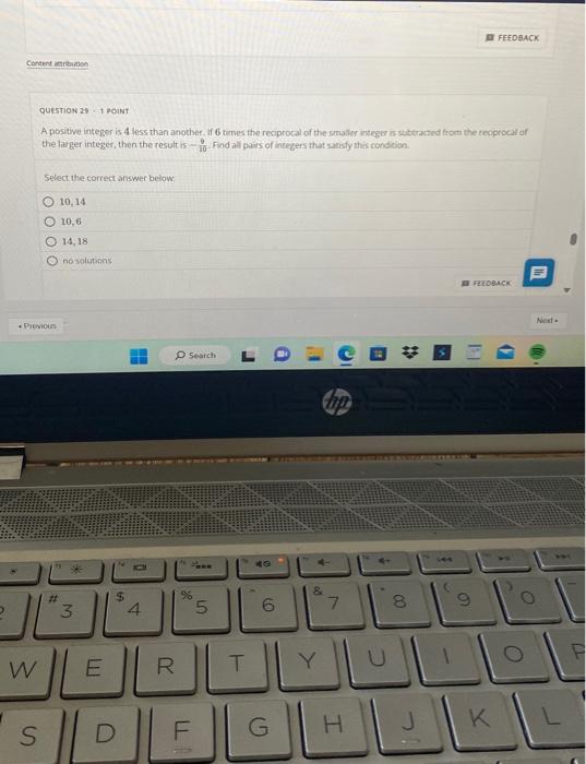 Solved QUESTION 29 - 1 DOINT A positive integer is 4 less | Chegg.com