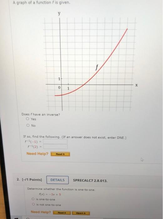 Solved A graph of a function fis given. у 1 X 0 1 Does have | Chegg.com