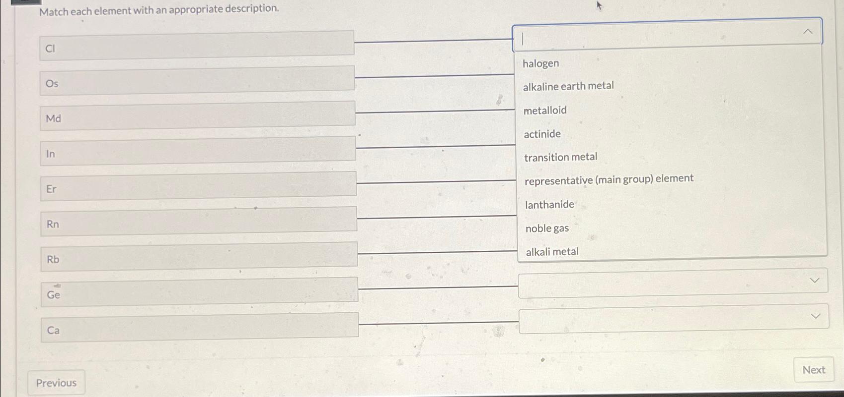 Solved Match each element with an appropriate description. | Chegg.com